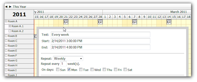 Recurring Events Scheduler Daypilot Documentation Scheduling For Html5javascriptangular
