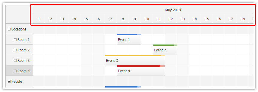 Time Header Customization Scheduler Daypilot Documentation Scheduling For Html5javascript