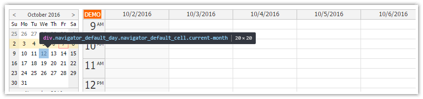 Cell Customization Navigator Daypilot Documentation Scheduling For Html5 Javascript